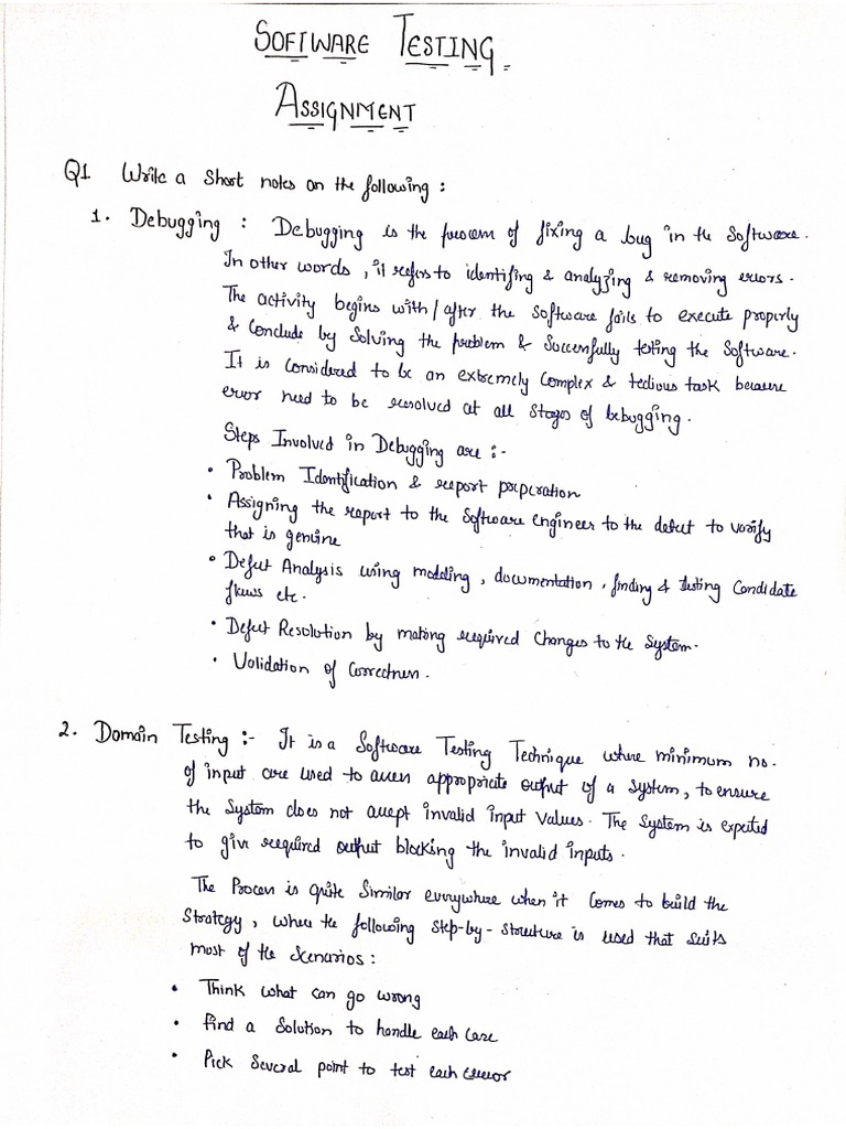 Software Testing Assignment Pdf