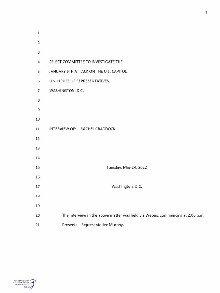 Rachel Craddock Transcript | PDF | Donald Trump | American Government