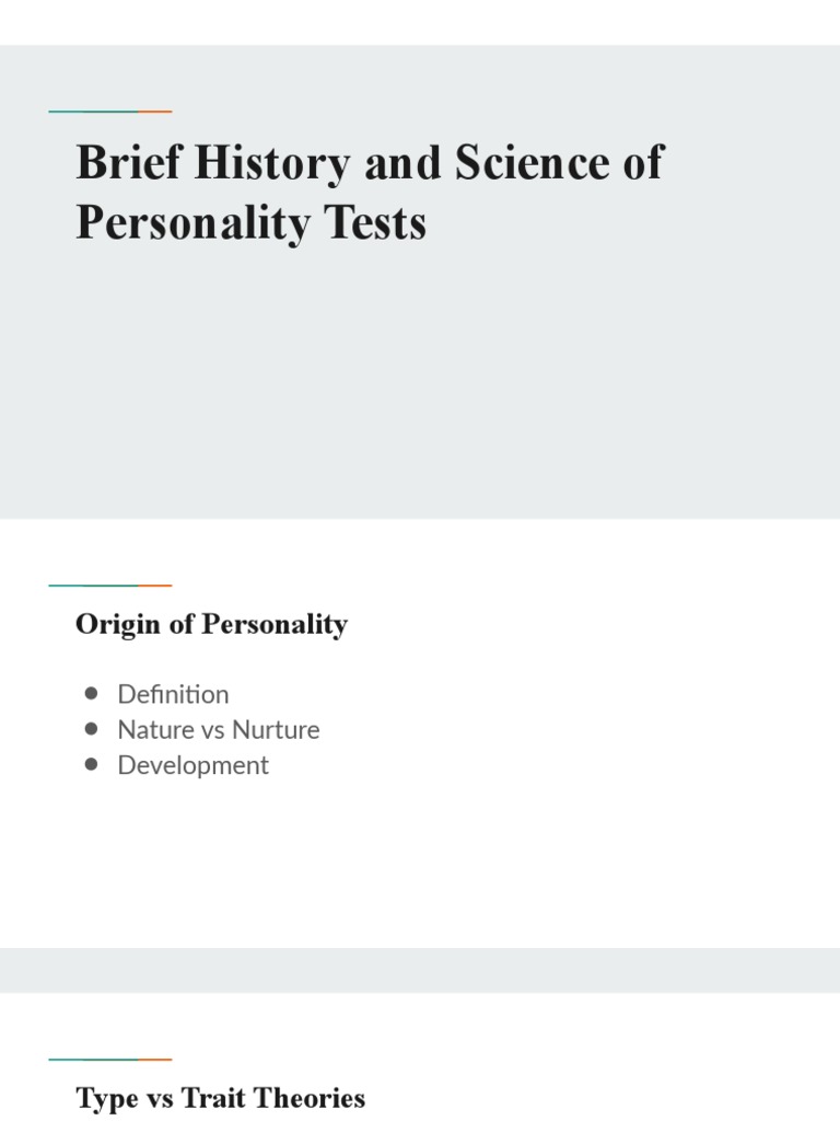 History of Personality Tests | PDF