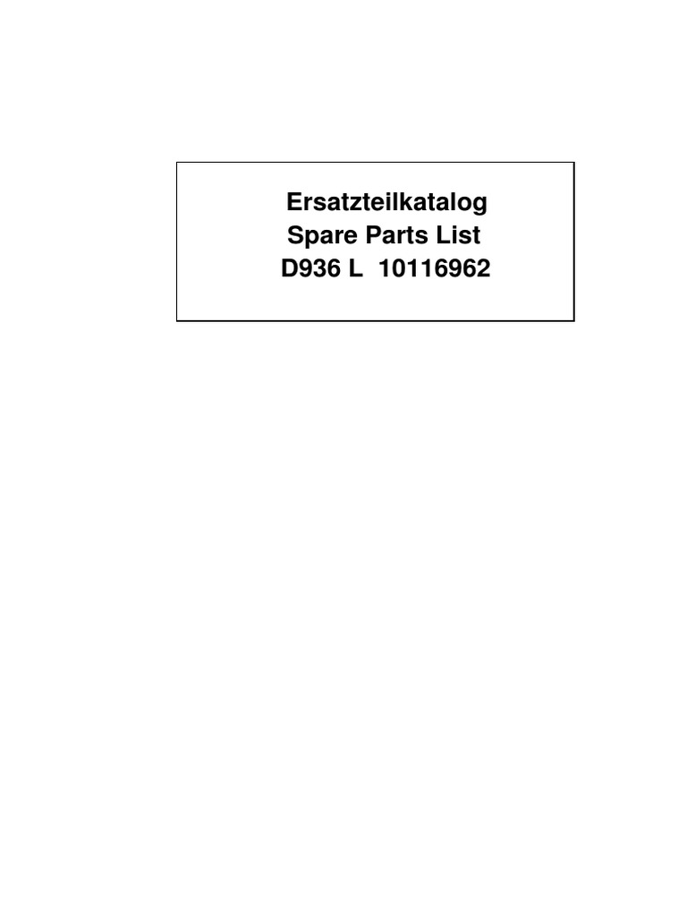 Spare Part Catalog | PDF