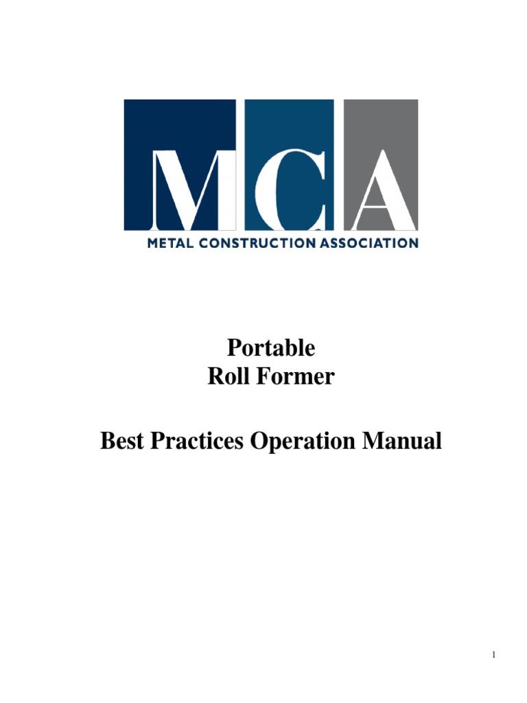 MCA Portable Rollformer Best Practices Manual - 2012 | PDF ...