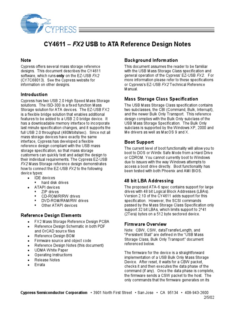 FX2 USB To ATA Design Notes | PDF | Usb | Booting