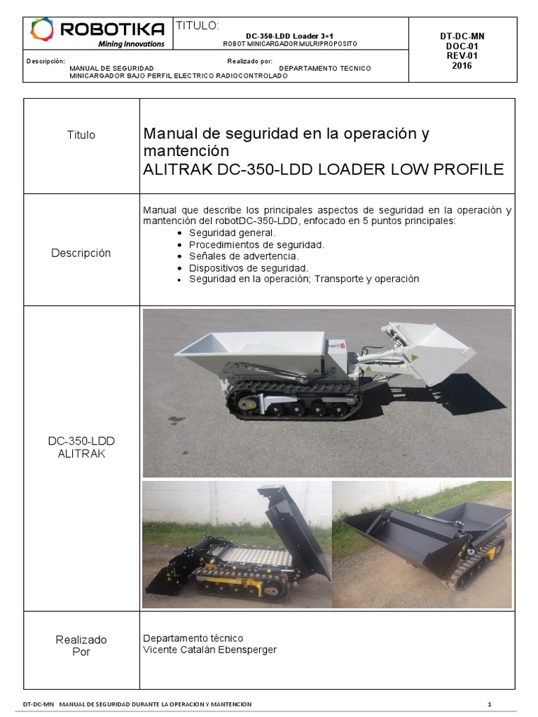 Dct-350-Ldd-Manual de Seguridad Ver01-Rev01 | PDF | Control remoto | Robot