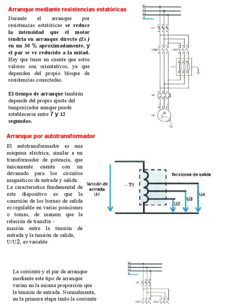 arranque de motores | PDF | Motor eléctrico | Corriente eléctrica