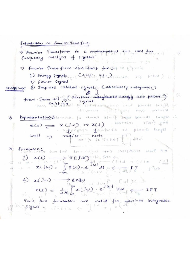 Fourier Transform Notes | PDF