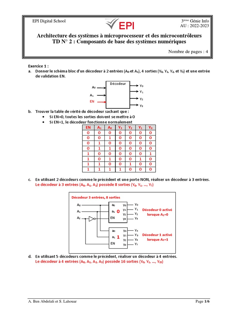 TD2 ComposantsMicroProc Correction | PDF | Processeur | Théorie du calcul