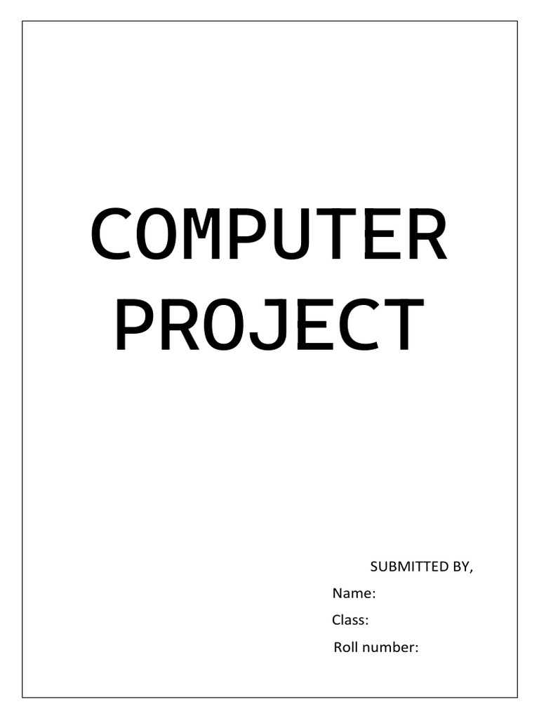 Computer Project Pdf String Computer Science Class Computer Programming