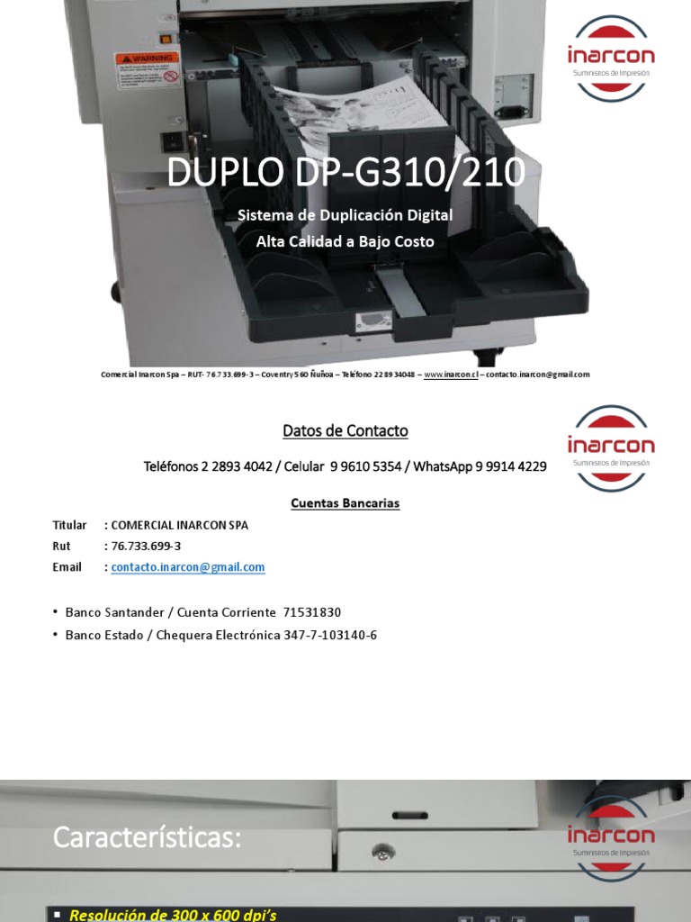 Duplo DP-G310 - Inarcon | PDF
