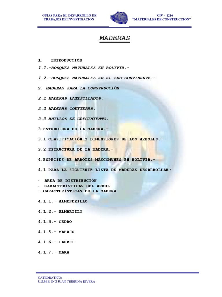 Maderas y Mat. Metalicos | PDF | Materiales de construcción | Física ...