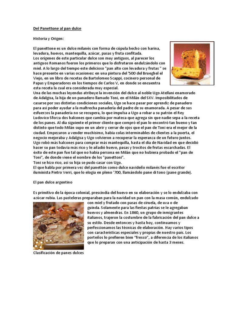 Historia Origen Pan Dulce Panettone | PDF | Panes | Comidas fermentadas
