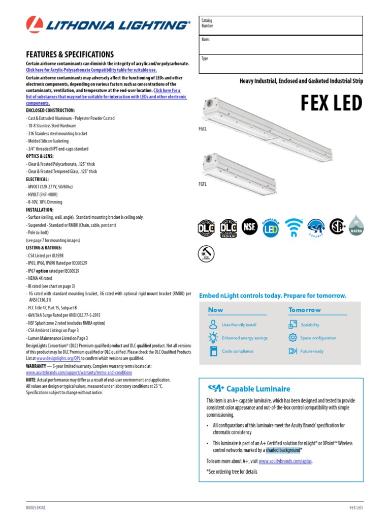 Lithonia FEX LED Spec | Download Free PDF | Light Emitting Diode ...