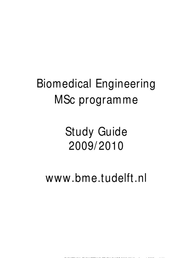 Master Bio Medical Engineering Guide Aug 09 | PDF | Biomedical ...