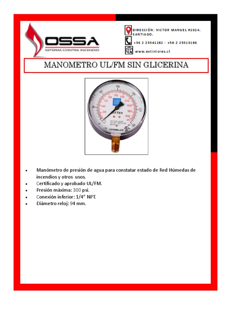 Manometro Ul-Fm Sin Glicerina | PDF