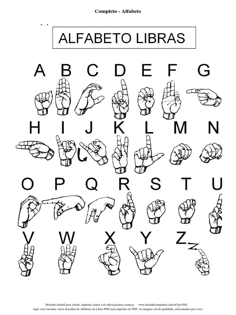 Alfabeto em Libras PDF para Imprimir Completo | PDF