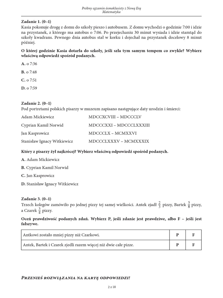 Arkusz 2018 | PDF
