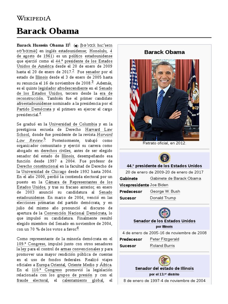 Barack Obama | PDF | Barack Obama | Presidentes de los Estados Unidos