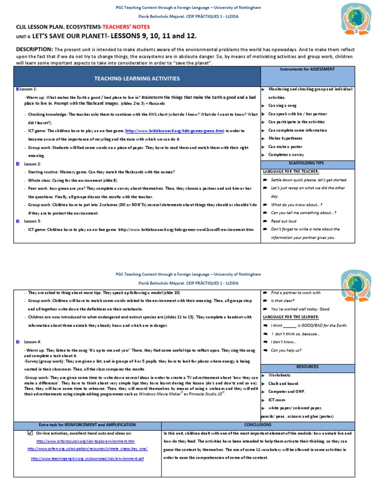 ECOSYSTEMS CHART - Teaching Notes4 | PDF | Linguistics | Communication