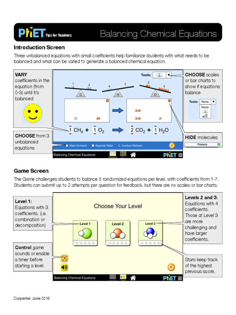 Balancing Chemical Equations HTML Guide - en | PDF | Equations ...