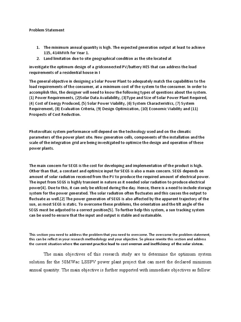 Problem Statement | PDF | Photovoltaics | Solar Power
