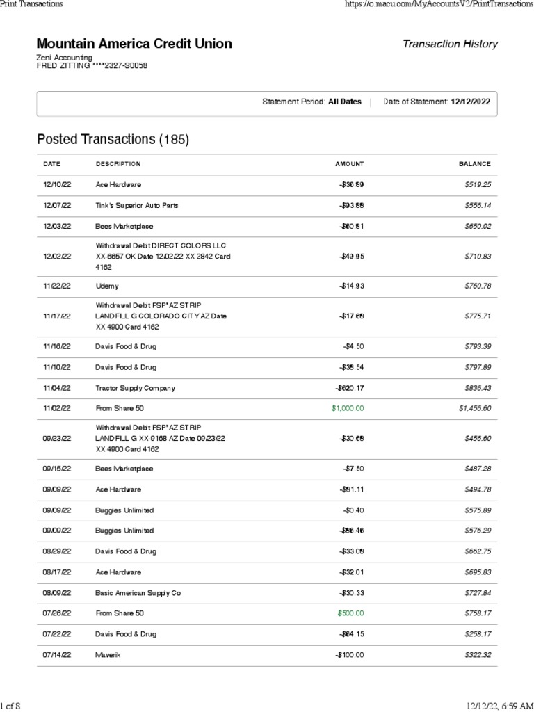 Statement Fred MACU | PDF | Debits And Credits | Debit Card