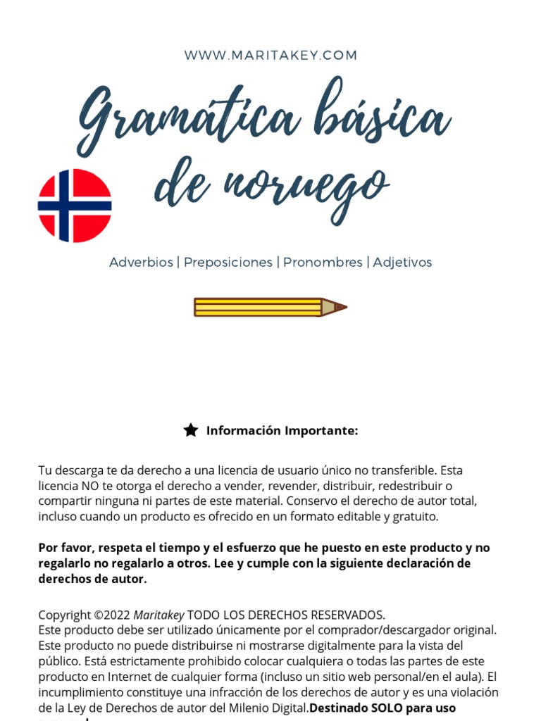 Gramatica Basica de Noruego | PDF | Adverbio | Mecánica del lenguaje