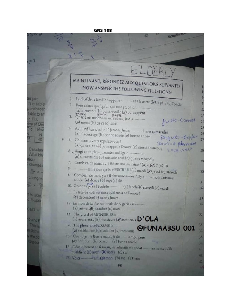 GNS 108 Past Question | PDF