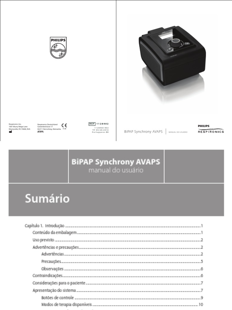 Bipap Synchrony Avaps C Series User Manual Portuguese For Brazil - Sync ...