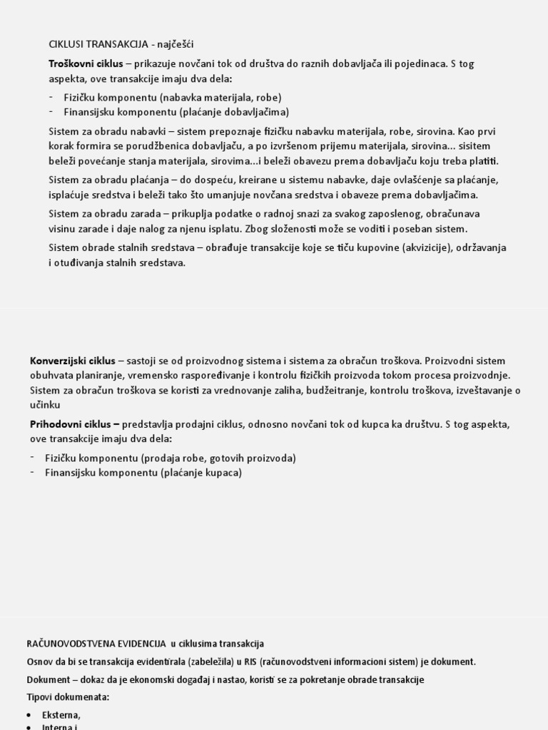 Ciklusi Transakcija | PDF