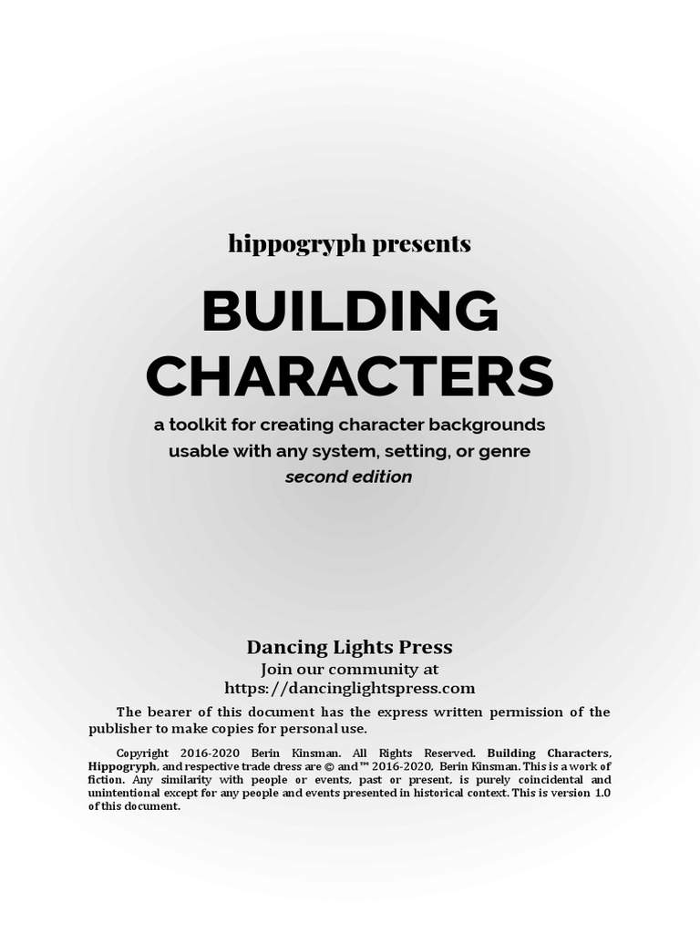 Building Characters 2e | PDF | Tabletop Role Playing Game | Role ...