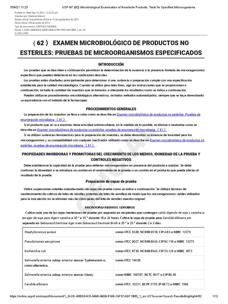 USP-NF 62 Microbiological Examination of Nonsterile Products - Tests ...