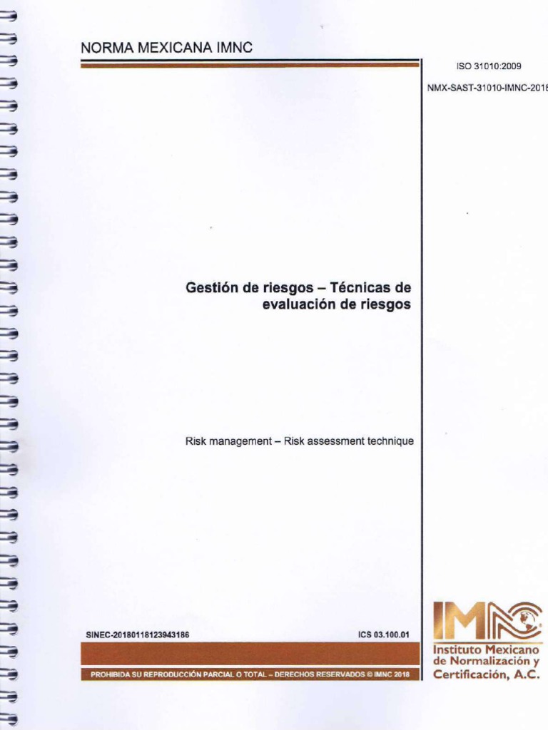 ISO 31010 2009 - Gestión de Riesgos - Técnicas de Evaluación de Riesgos ...