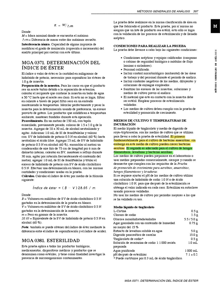 Mga 0381 Esterilidad | PDF | Esterilización (Microbiología) | Filtración