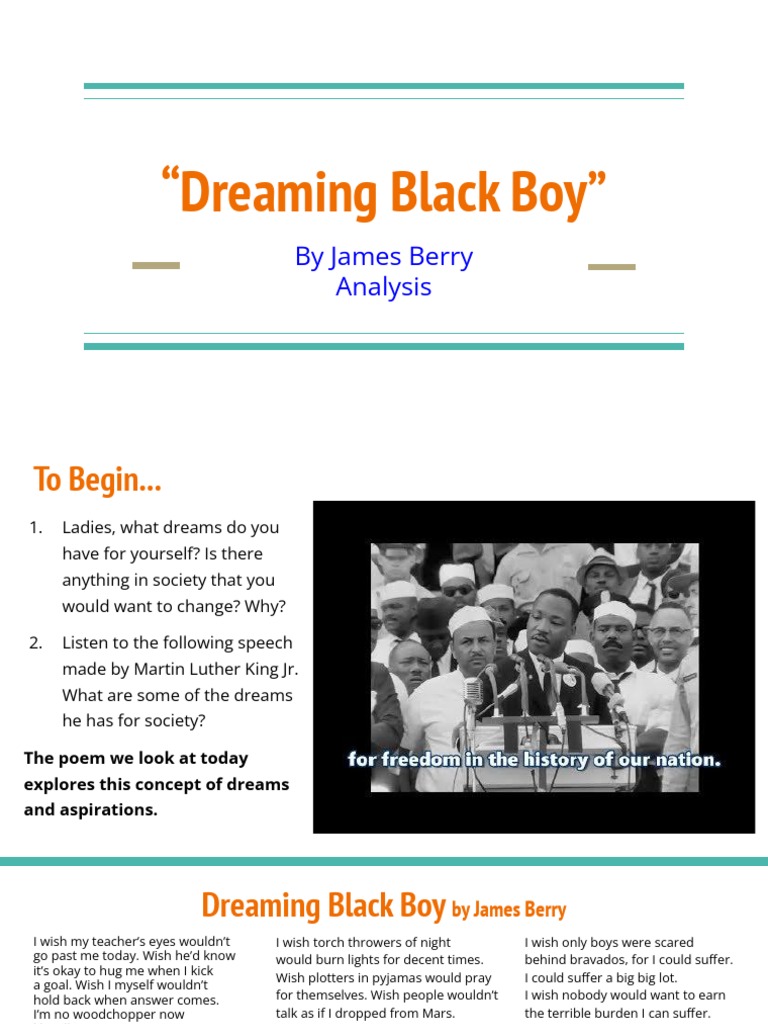 "Dreaming Black Boy" by James Berry (Analysis) | PDF | Poetry | Experience
