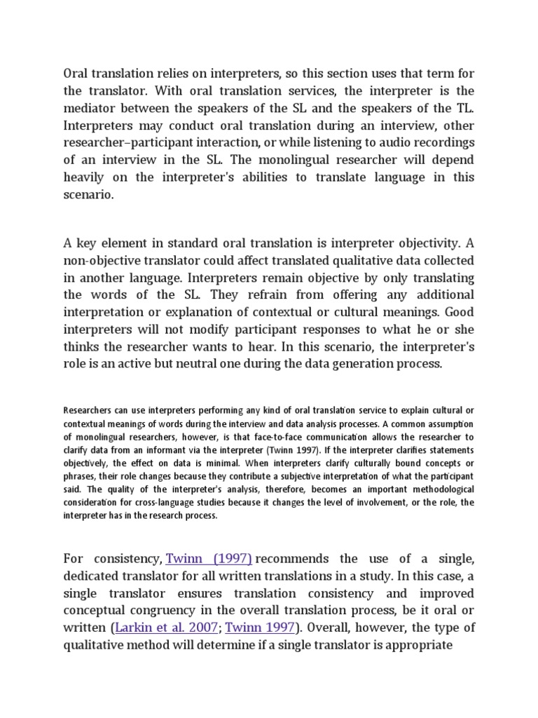 Oral Translation Relies On Interpreters | PDF | Language Interpretation ...