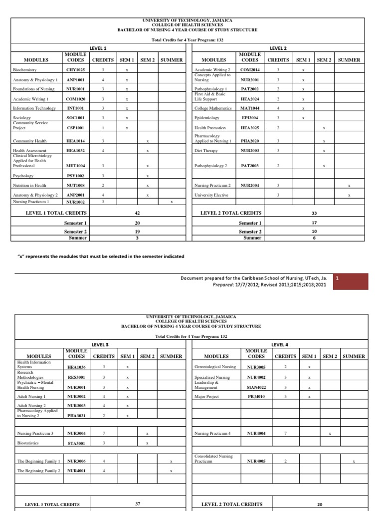 BSc. in Nursing - Module Selection Guide | PDF | Nursing | Bachelor's Degree