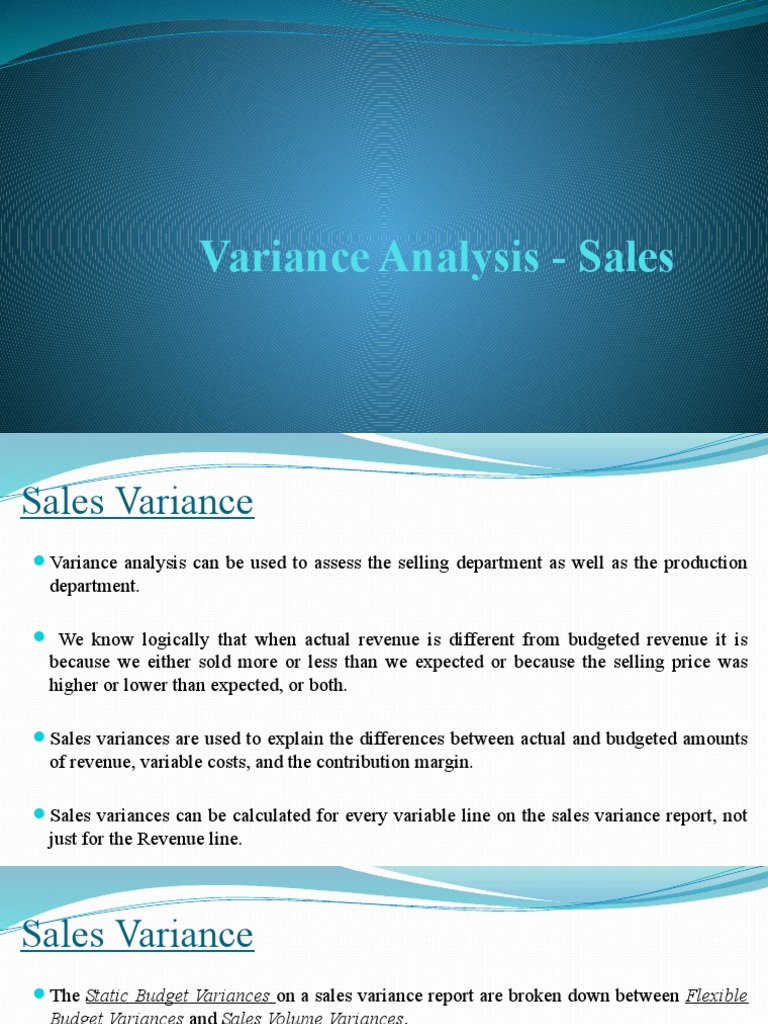 3.sales Variance Analysis | Download Free PDF | Variance | Factors Of ...