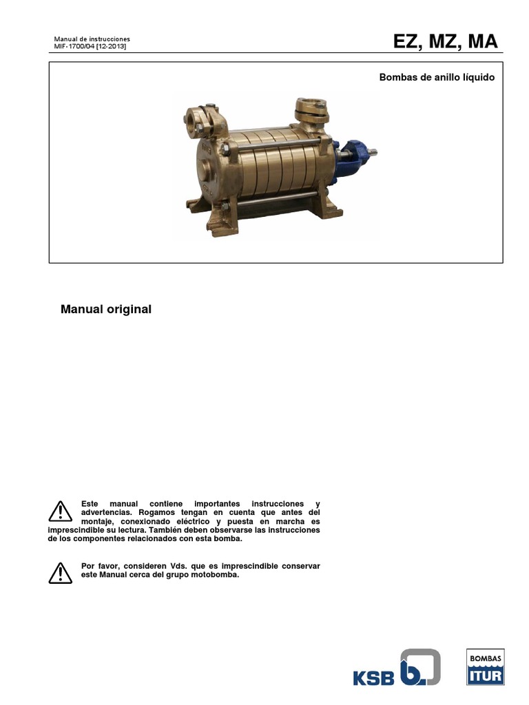 Manual Itur | PDF | Bomba | Rodamiento (Mecánico)