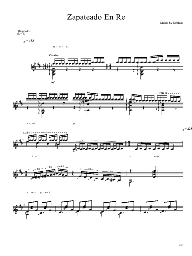 Zapateado en Re by Sabicas | PDF