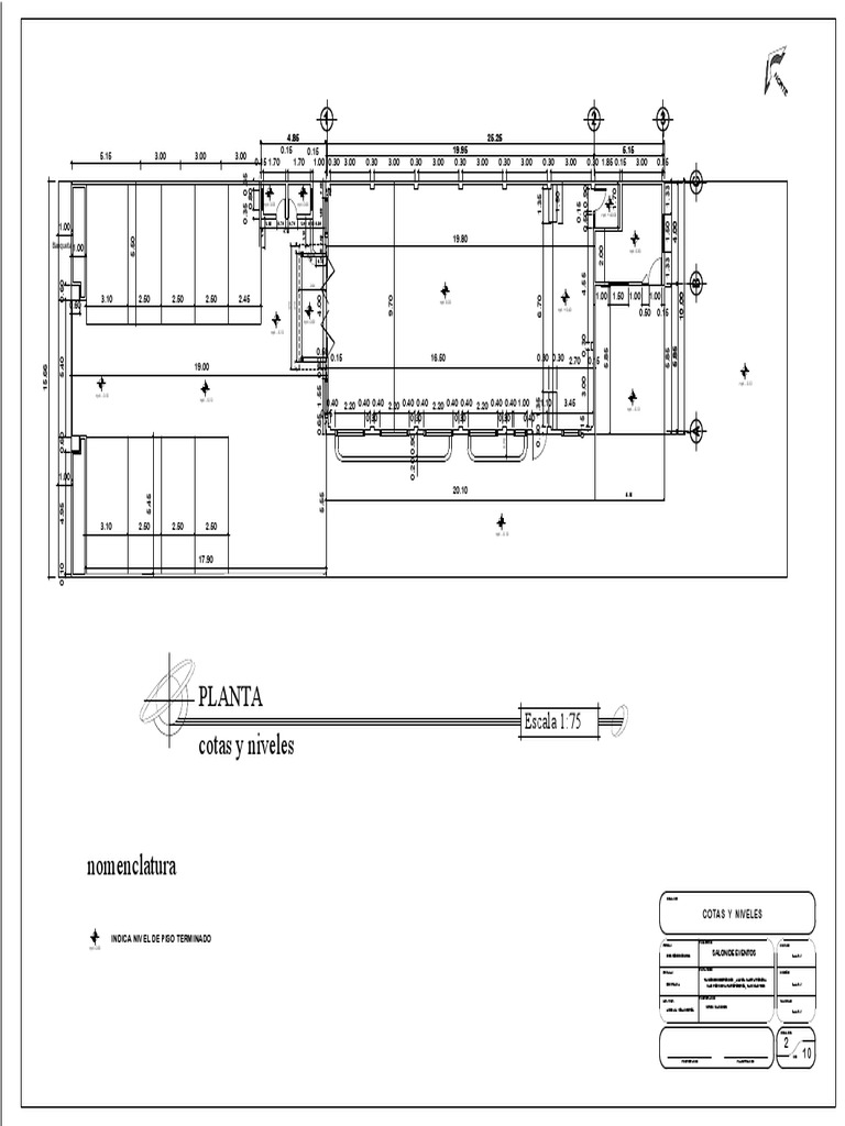 Planta Cotas y Niveles: Escala 1:75 | PDF