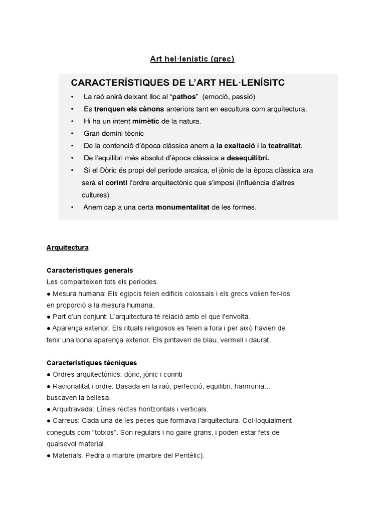 Art Hel Lenístic (Grec) | PDF