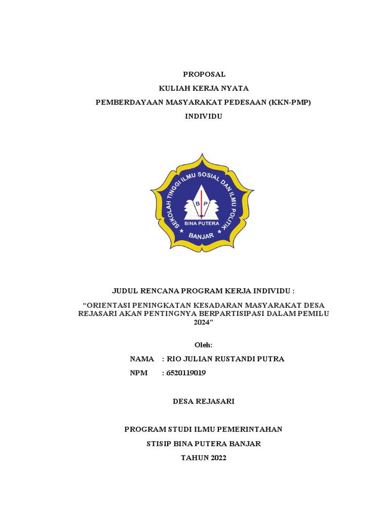 Proposal KKN Mandiri - Individu | PDF