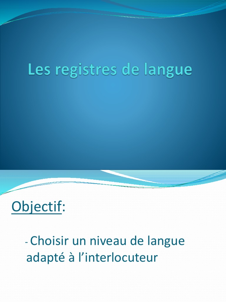 Choisir le registre de langue adapté | PDF | Sciences cognitives ...