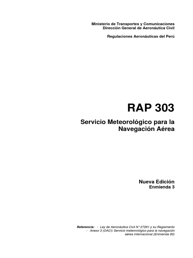 Servicio Meteorológico Aeronáutico RAP 303 | PDF | Aeropuerto | Control ...