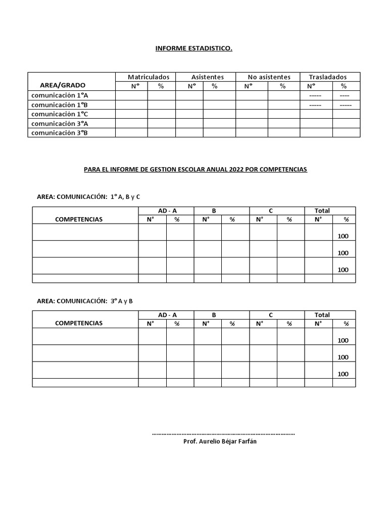 Informe Estadistico | PDF