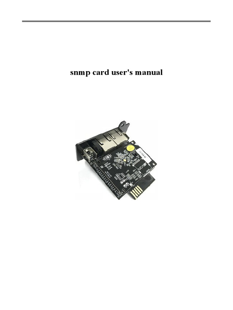 SNMP Card User Manual and Setup Guide | PDF | Ip Address | Computer Network