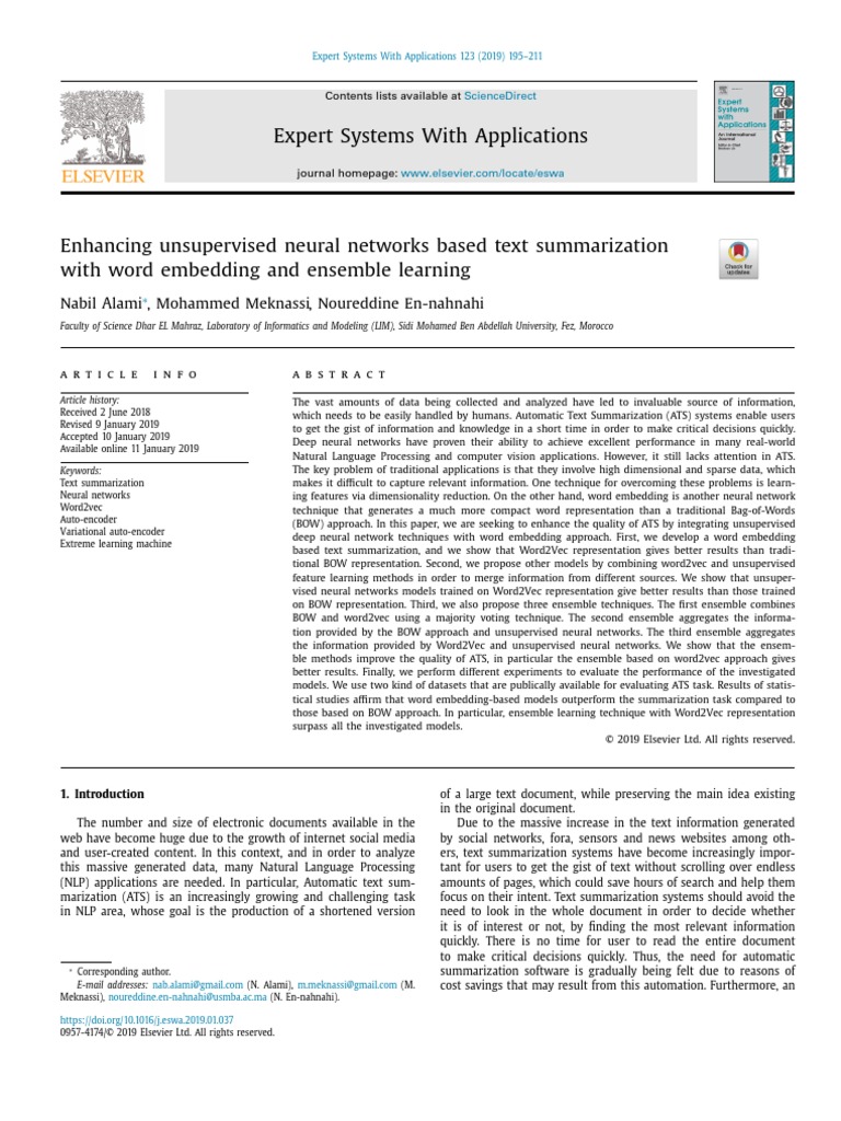 S4-Enhancing Unsupervised Neural Networks Based Text Summarization With Word Embedding and ...