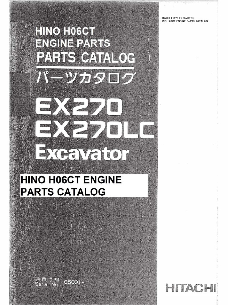 Hitachi EX270 Excavator Parts Catalog | PDF | Internal Combustion ...