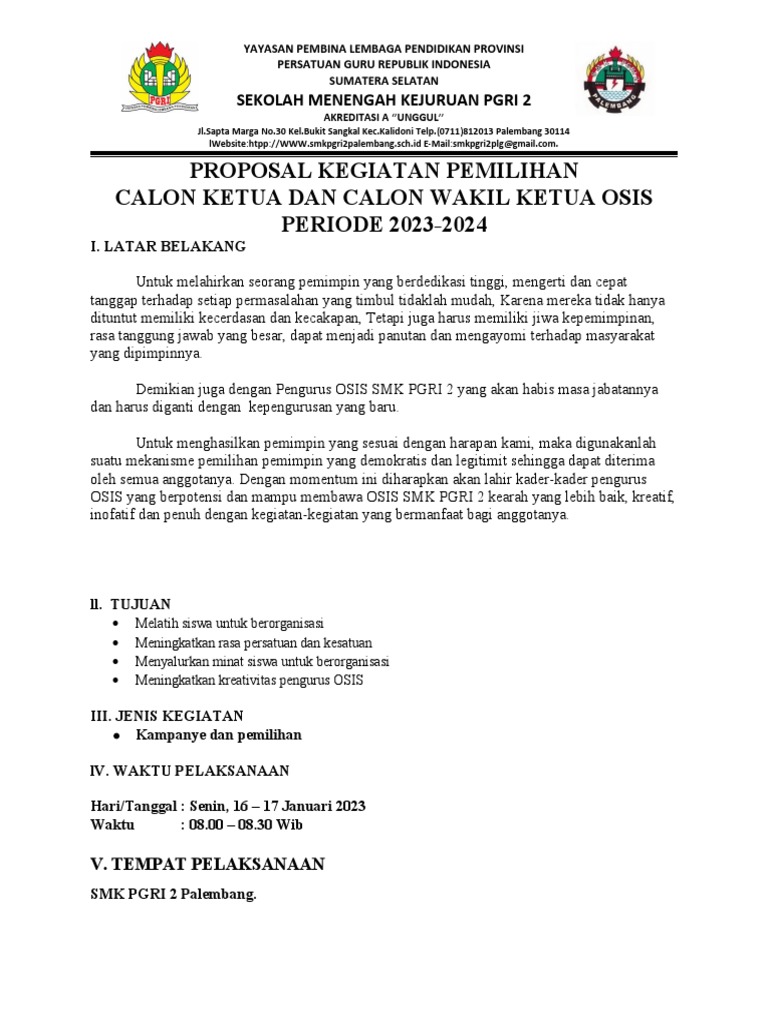 Proposal Pemilihan Osis 1 | PDF