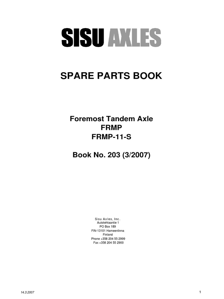 FRMP11S SPB203 | PDF | Axle | Mechanical Engineering