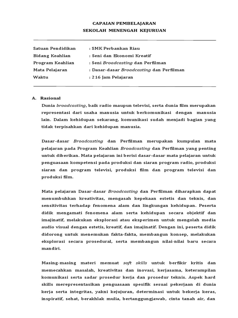 CP - Dasar-Dasar Broadcasting Dan Perfilman | PDF